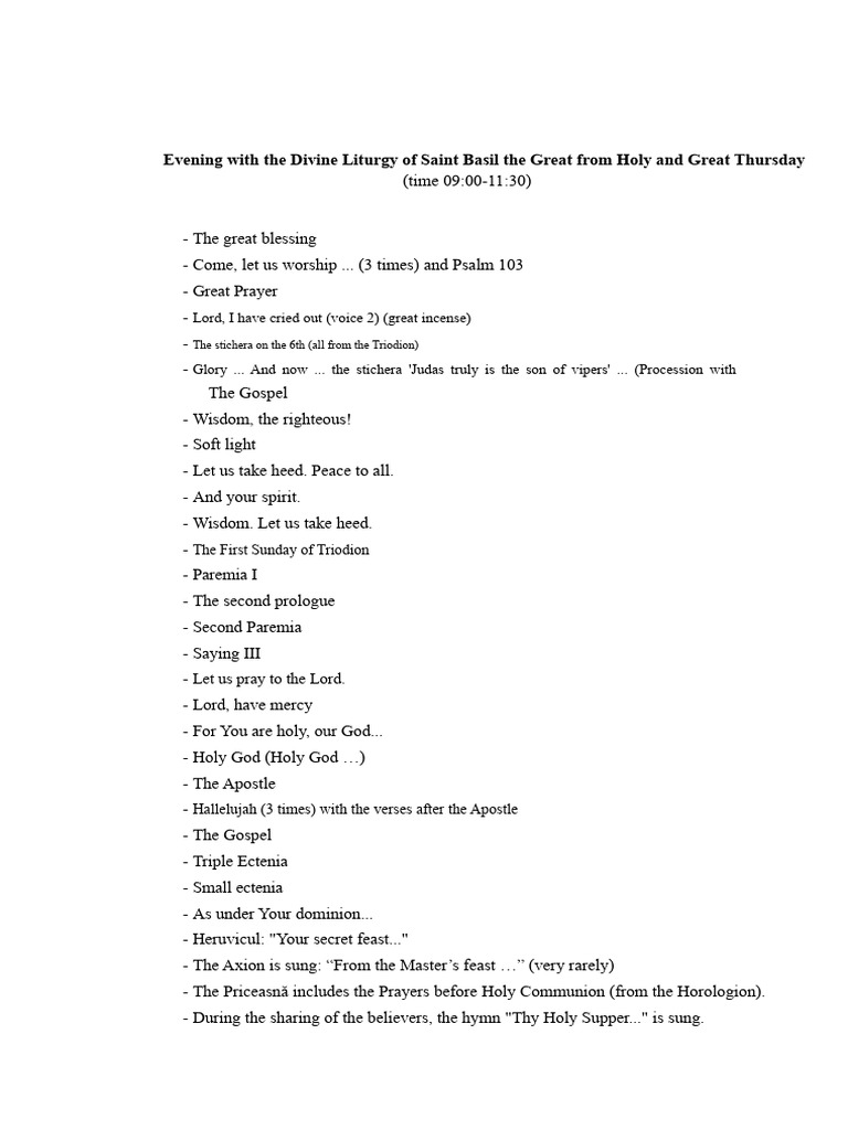 Maundy Thursday Liturgy | PDF