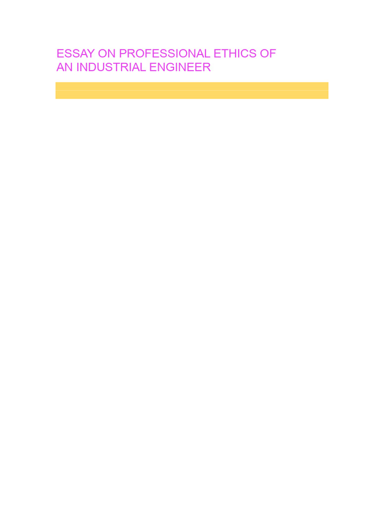 Essay On The Professional Ethics of An Industrial Engineer | PDF ...