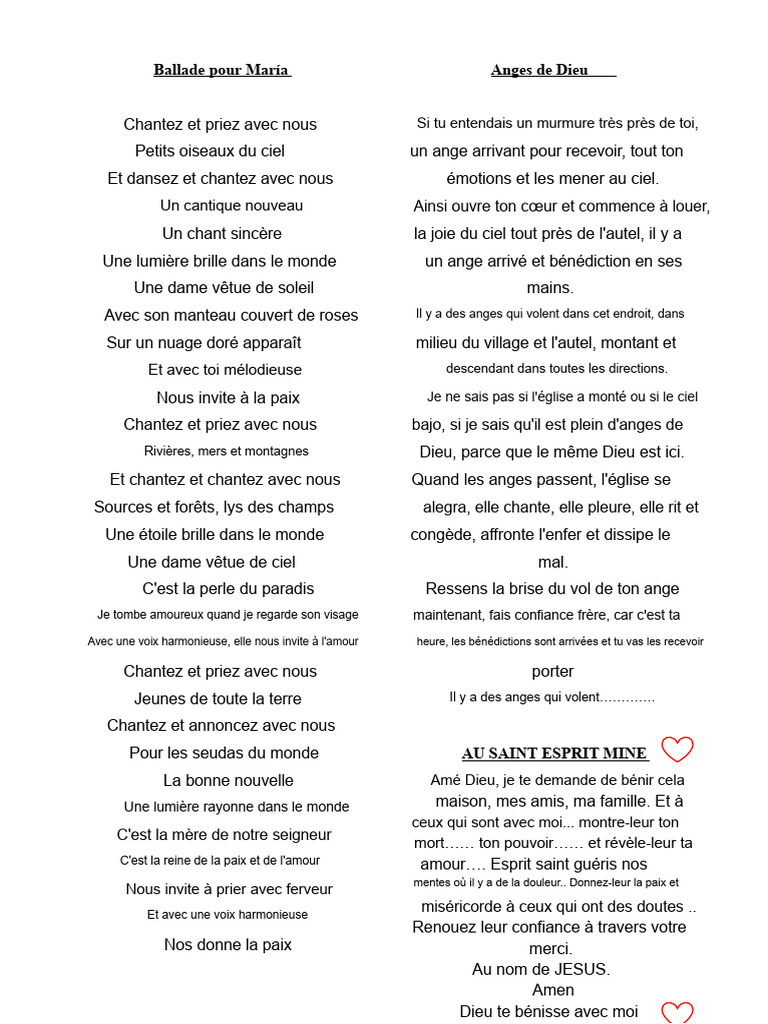 Ballade pour María : Louange et Paix | PDF | Ange
