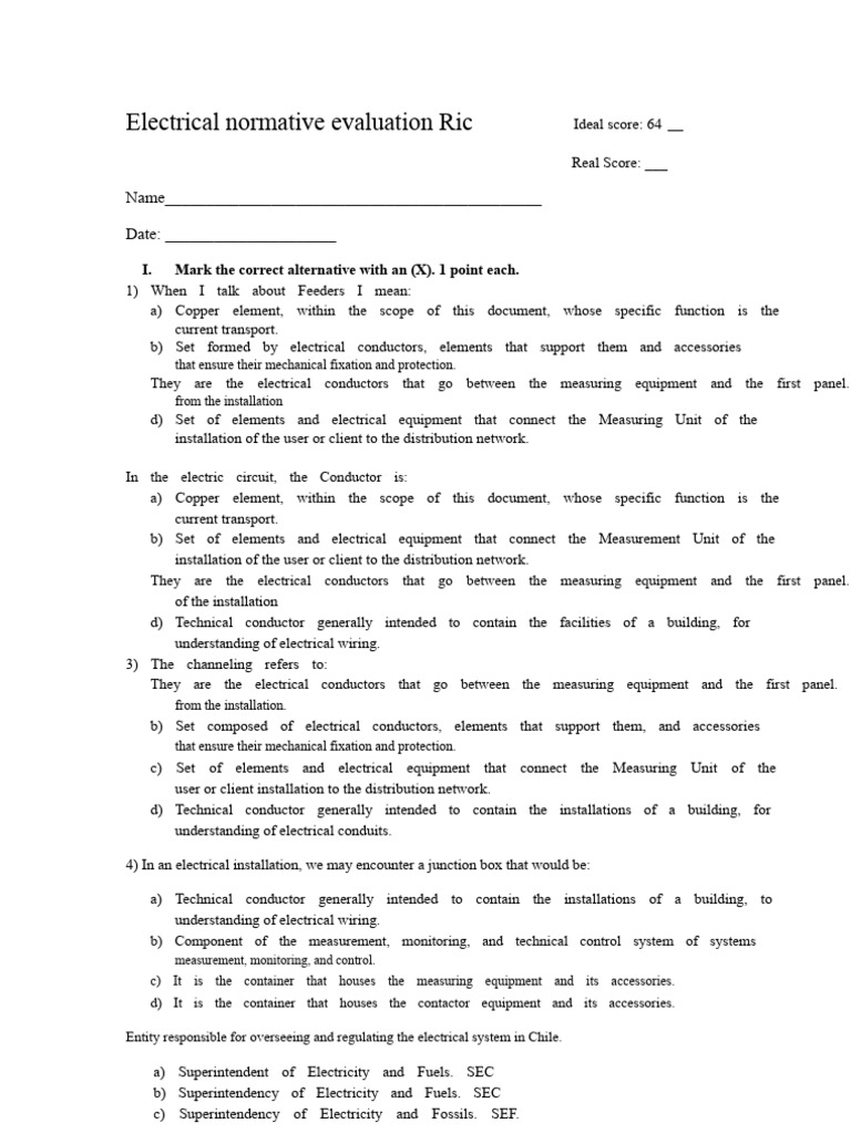 Electrical Normative Evaluation Ric | PDF | Electrical Conductor | Electrical Wiring