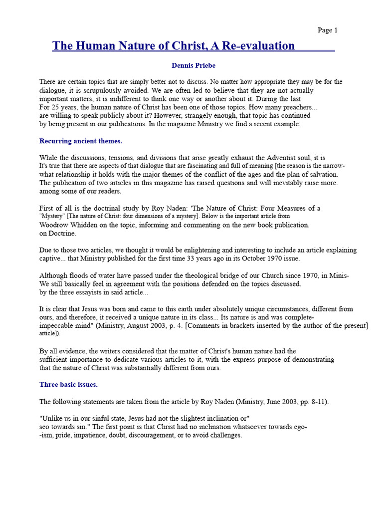 Re-evaluating Christ's Human Nature | PDF | Grace In Christianity | Jesus
