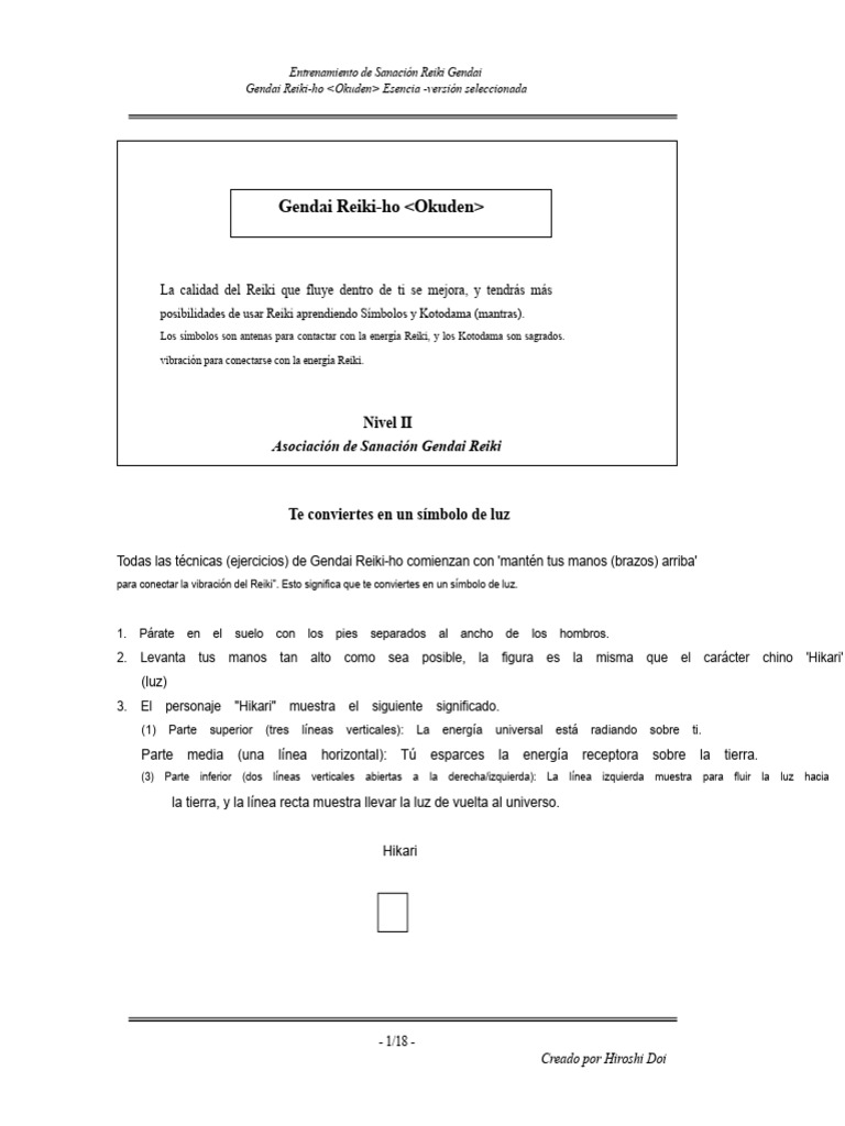 2 - Gendai Reiki Ho - Okuden | PDF | Reiki | Mano