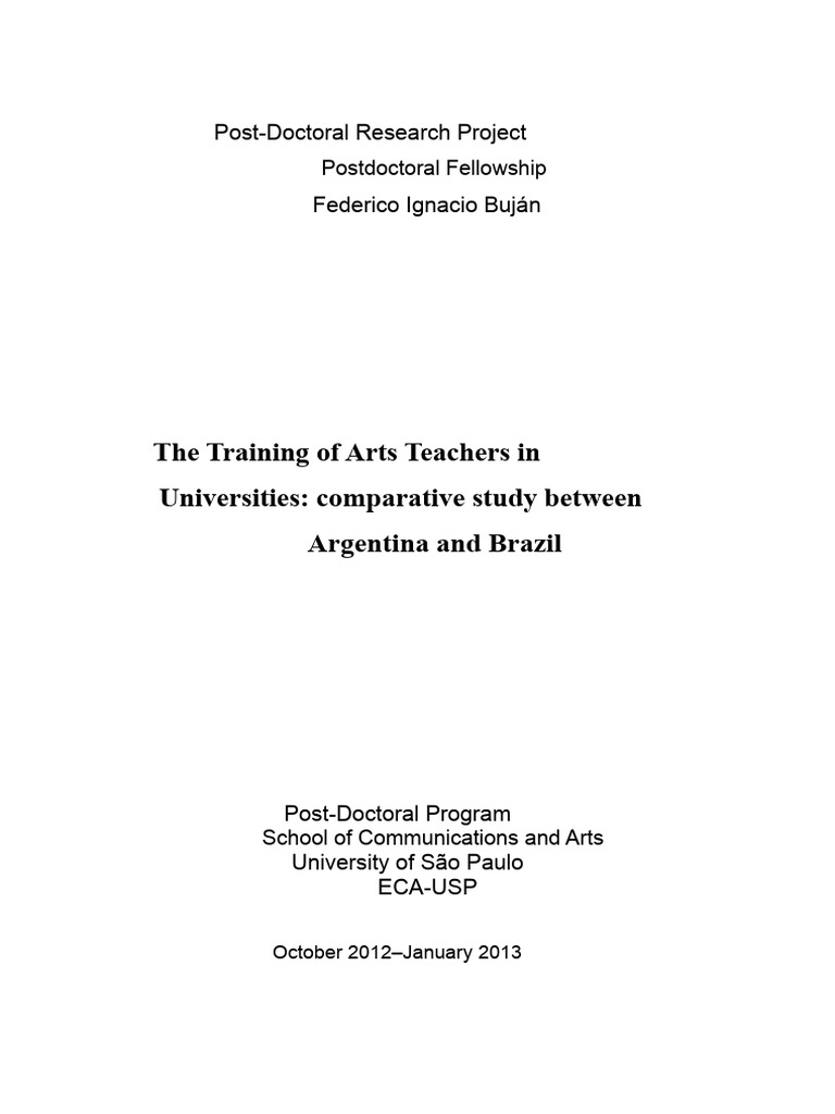 Post-Doctoral Project Model | PDF | Methodology | Teacher Education