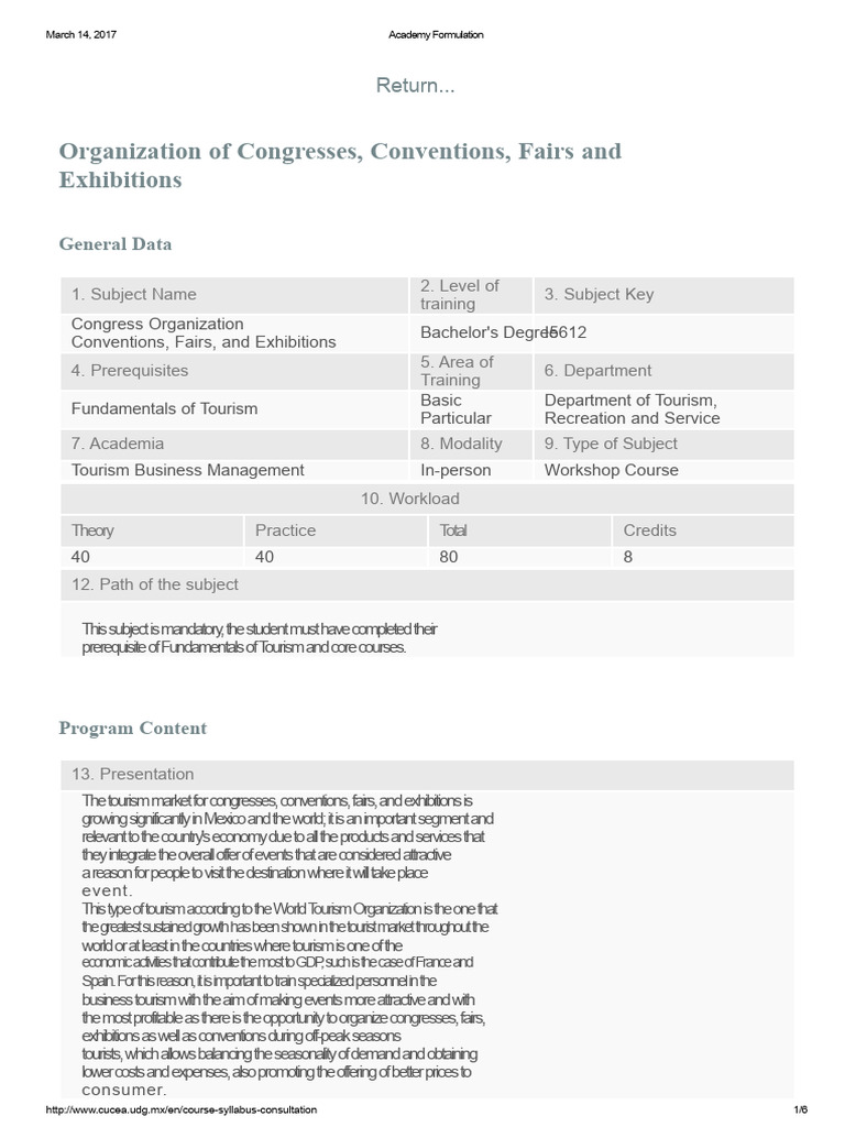I5612 Organization of Congresses, Conventions, Fairs, and Exhibitions ...