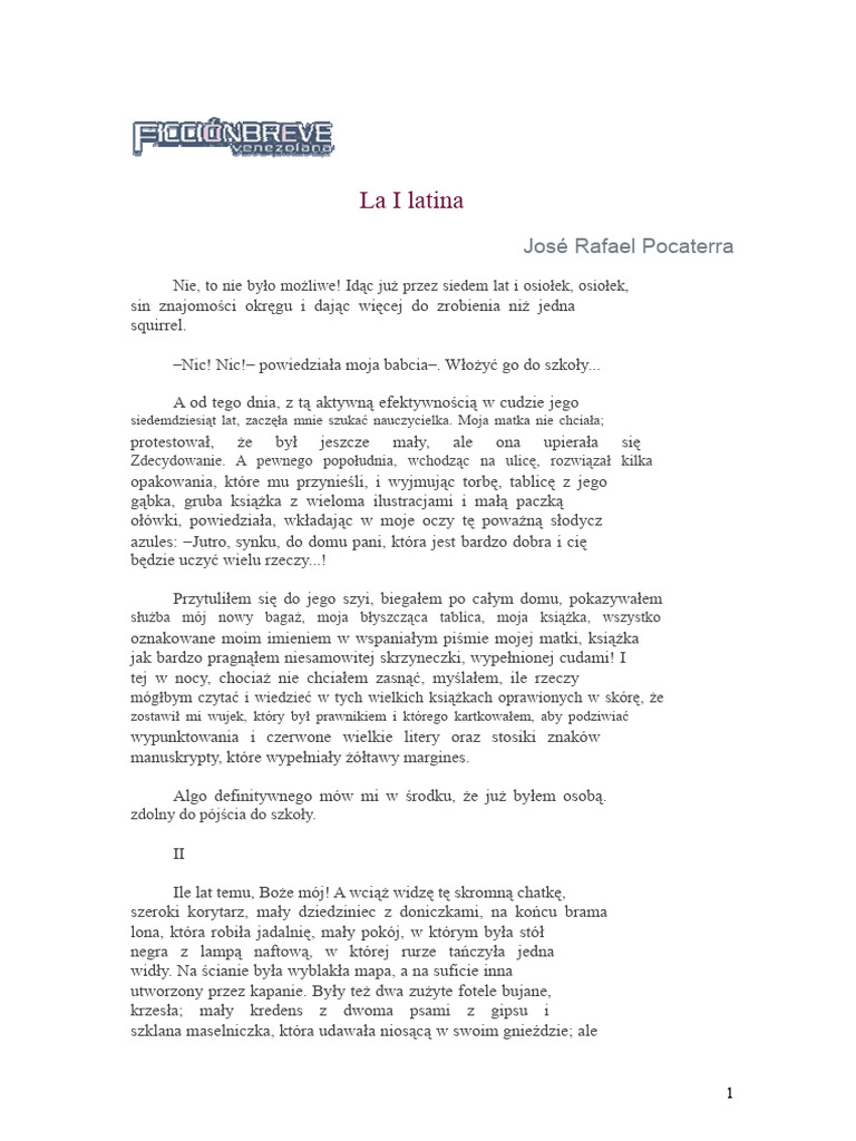 POCATERRA, JOSE RAFAEL - La I Latina | PDF