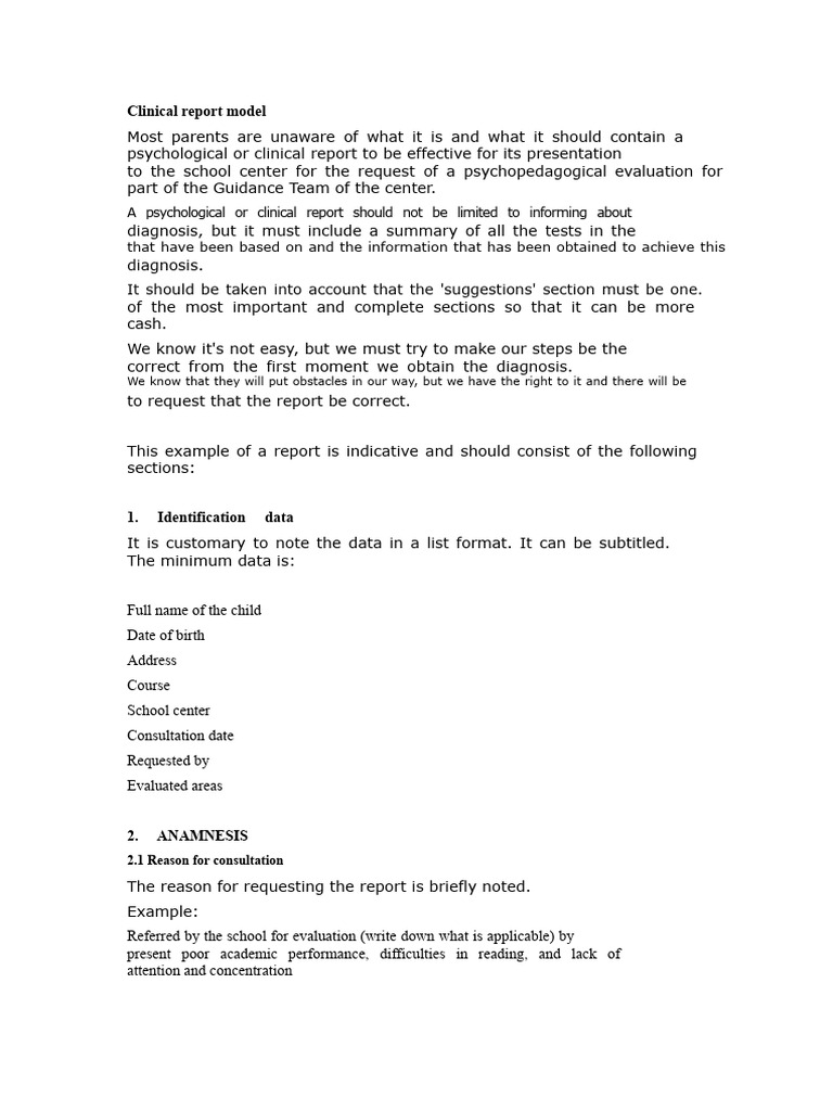 Essential Components of Clinical Reports | PDF | Medical Diagnosis ...