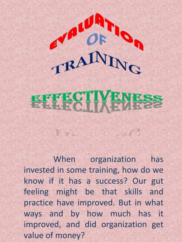 Evaluation of Training Effectiveness | PDF | Performance Appraisal | Focus Group