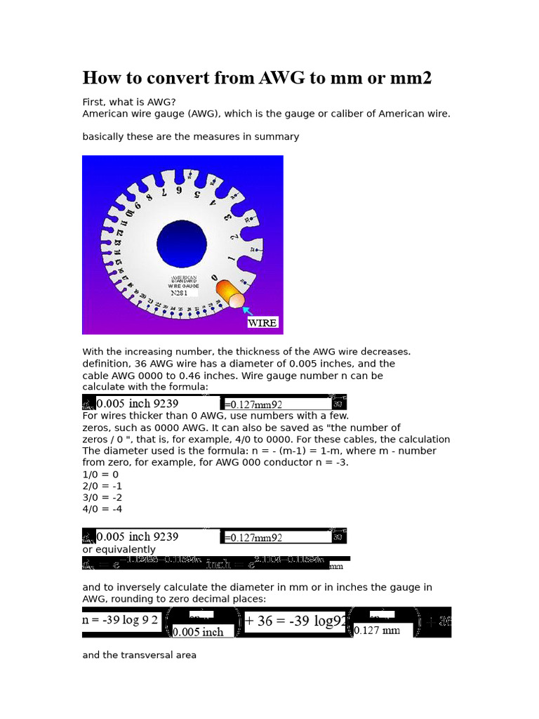AWG to mm Conversion Guide | PDF | Wire | Manufactured Goods