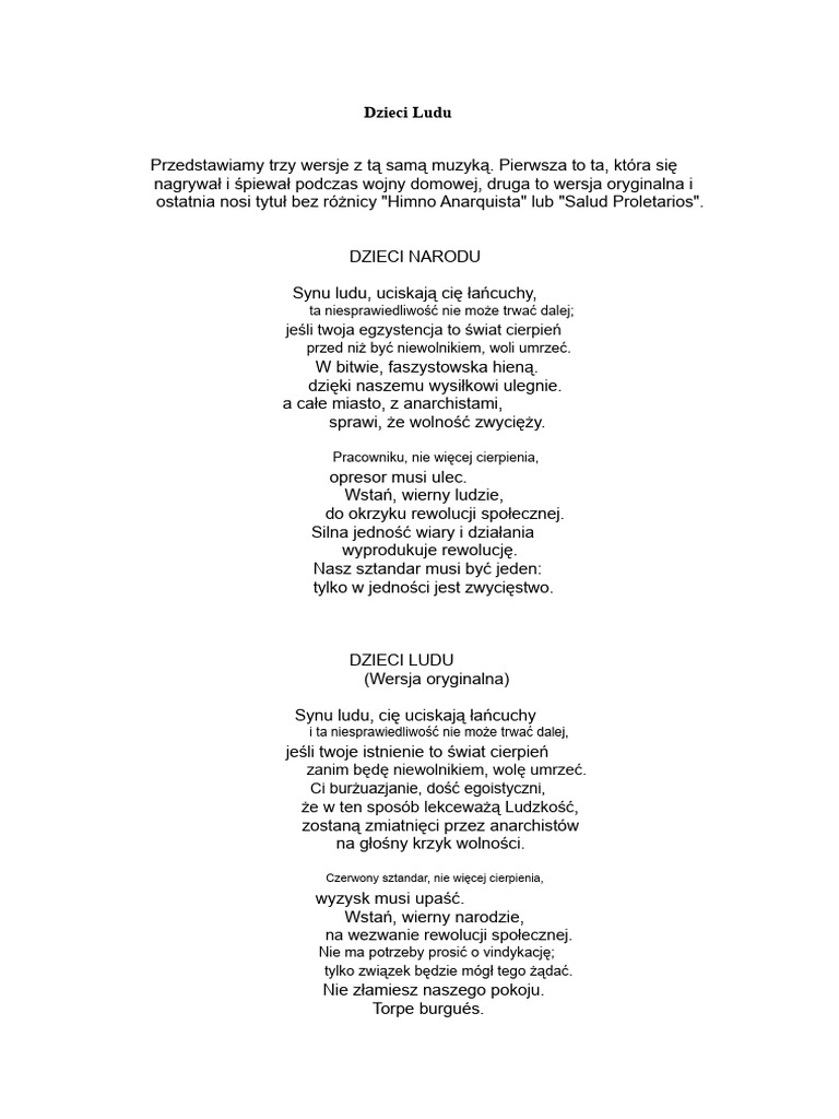 Dzieci Ludu | PDF