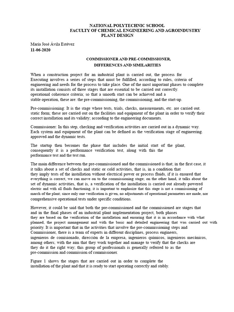 Pre-Commissioning vs. Commissioning Explained | PDF | Verification And ...