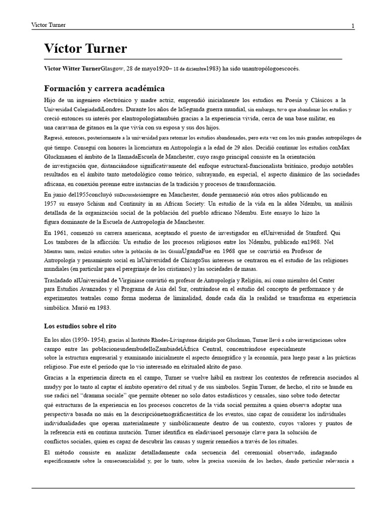 Victor Turner | PDF | Rituales