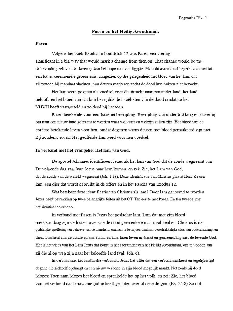 Essay Over Het Laatste Avondmaal en Het at | PDF