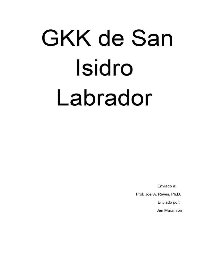 GKK de San Isidro Labrador | PDF | Iglesia Católica | Seminario