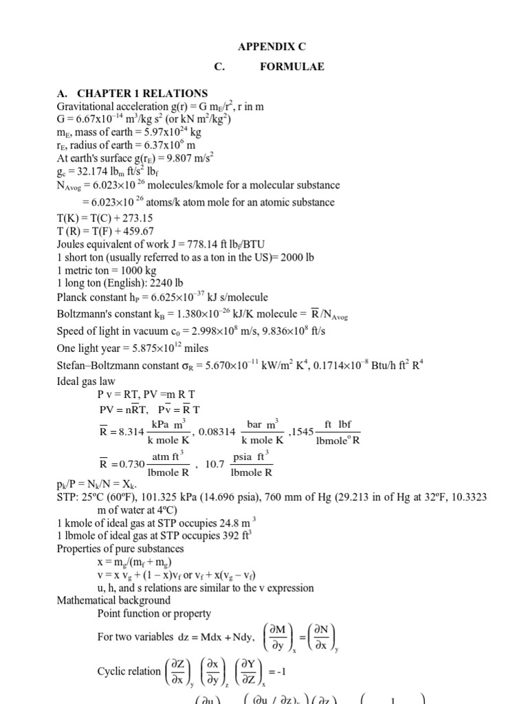 Appendix C C. Formulae A. Chapter 1 Relations: E 2 - 14 3 2 2 2 E 24 E ...