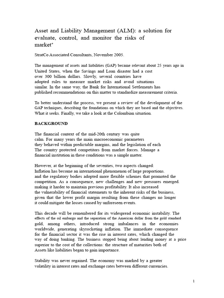 Understanding Asset and Liability Management | PDF | Interest | Risk