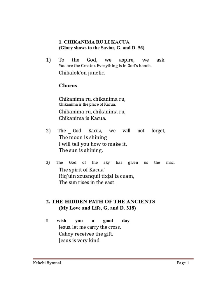 Kekchi Hymnal (News) | PDF | Jesus