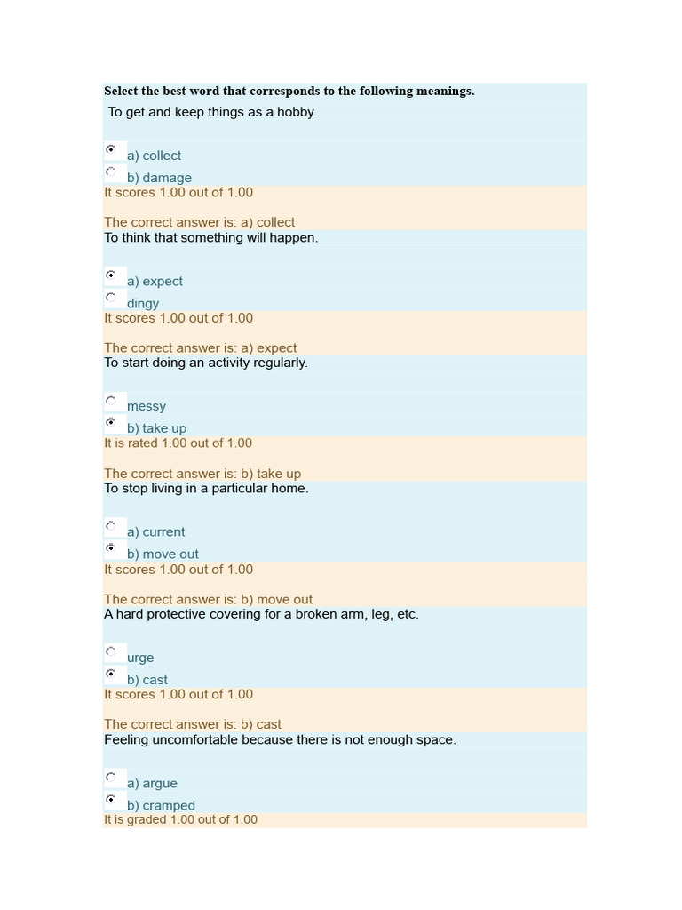 Vocabulary Practice Test | PDF