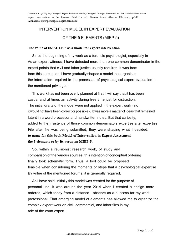 Casanova - Model Intervention Evaluation Expert MIEP-5 | PDF ...