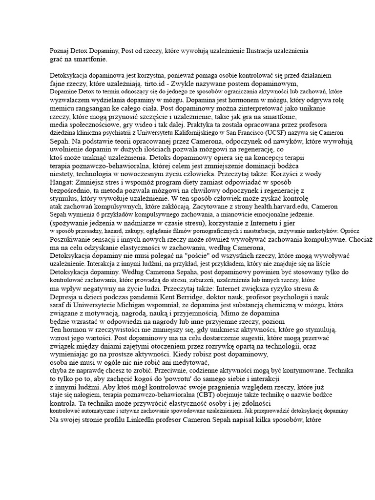 Poznaj Detox Dopaminy | PDF