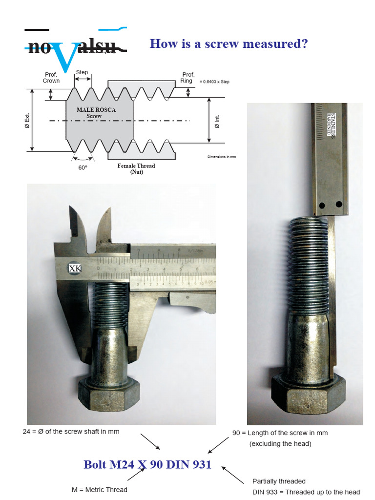 Measuring Screw Dimensions Guide | PDF