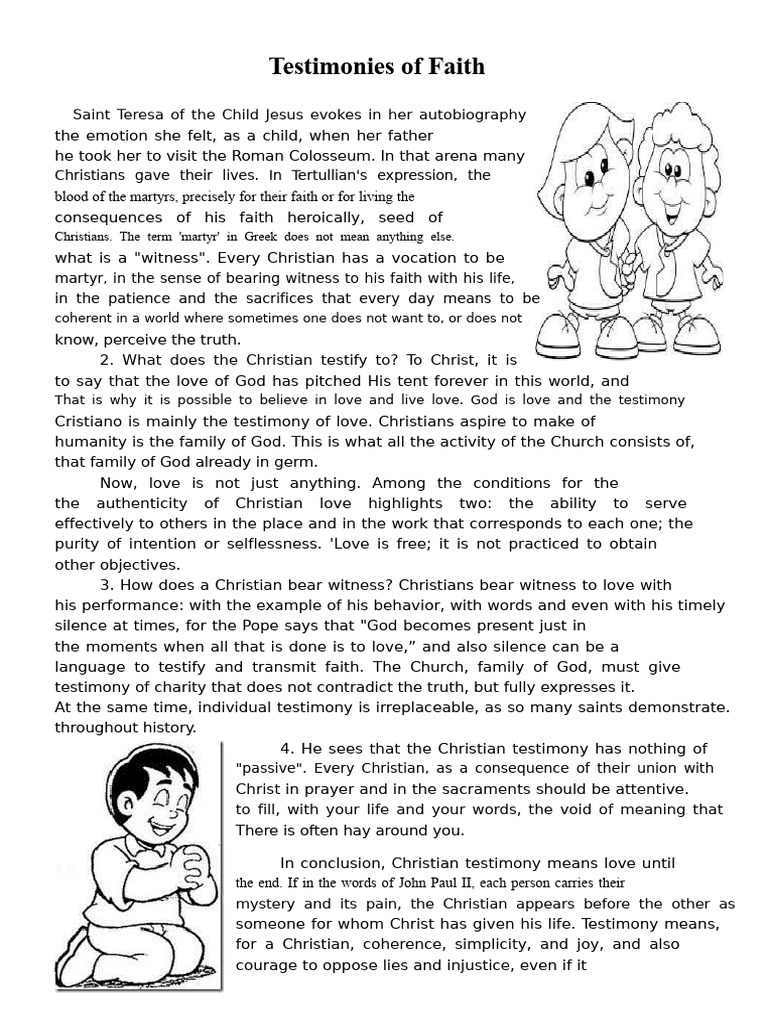 Christian Testimony Seed of Immortality | PDF | Testimony | Faith