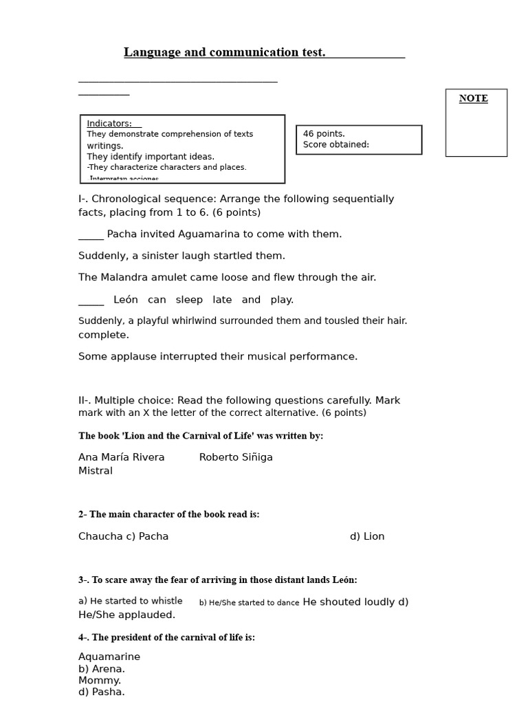 Leon and The Carnival of Life | PDF | Multiple Choice