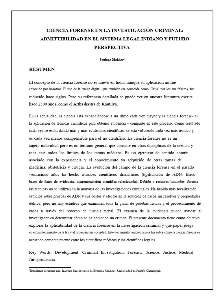 Ciencia Forense en La Investigación Criminal - Documento de ...