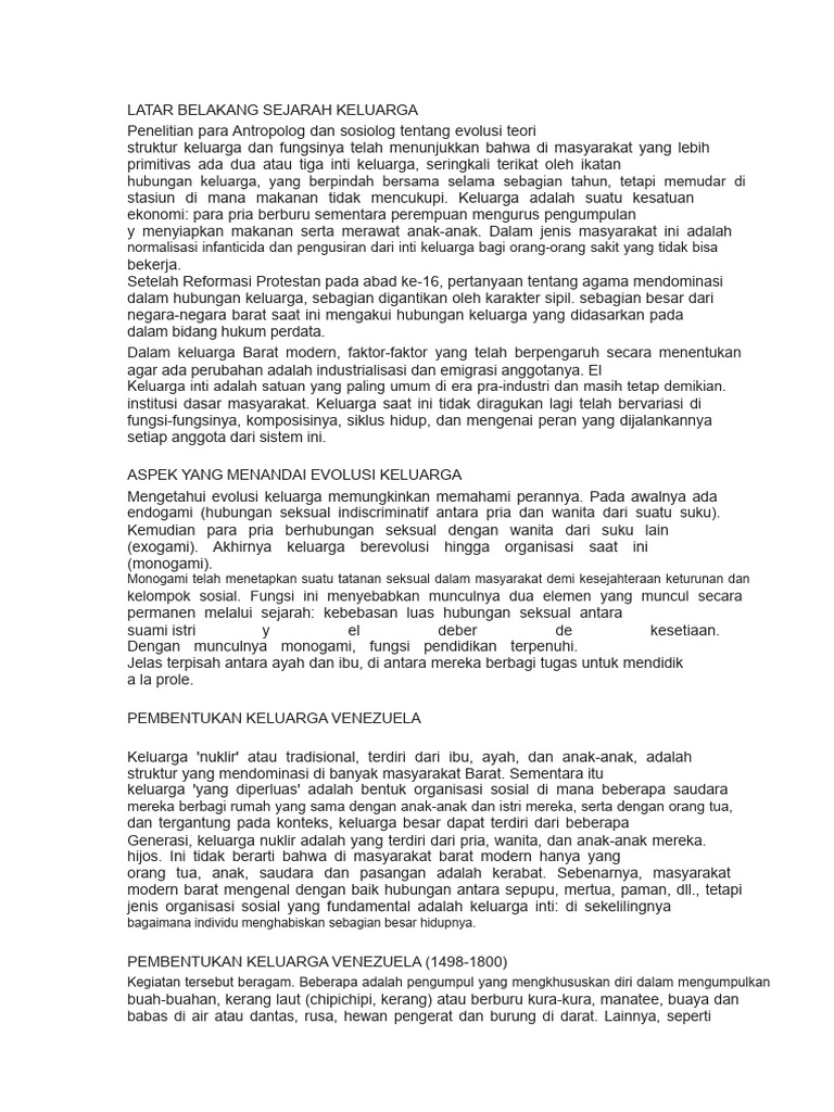Latar Belakang Sejarah Keluarga | PDF