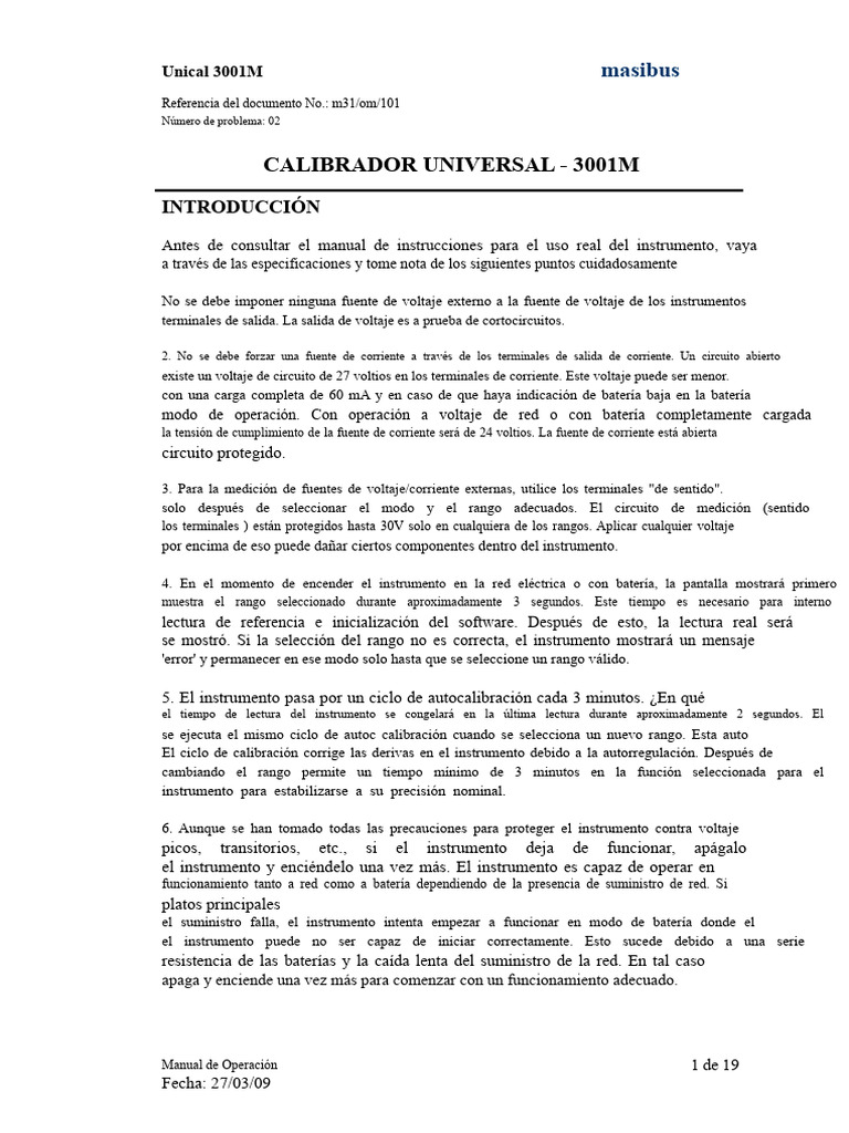 Calibrador Universal 3001m PDF | PDF | Par termoeléctrico | Resistor
