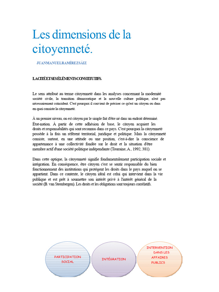 Dimensions de la citoyenneté moderne | PDF | Citoyenneté | Libéralisme