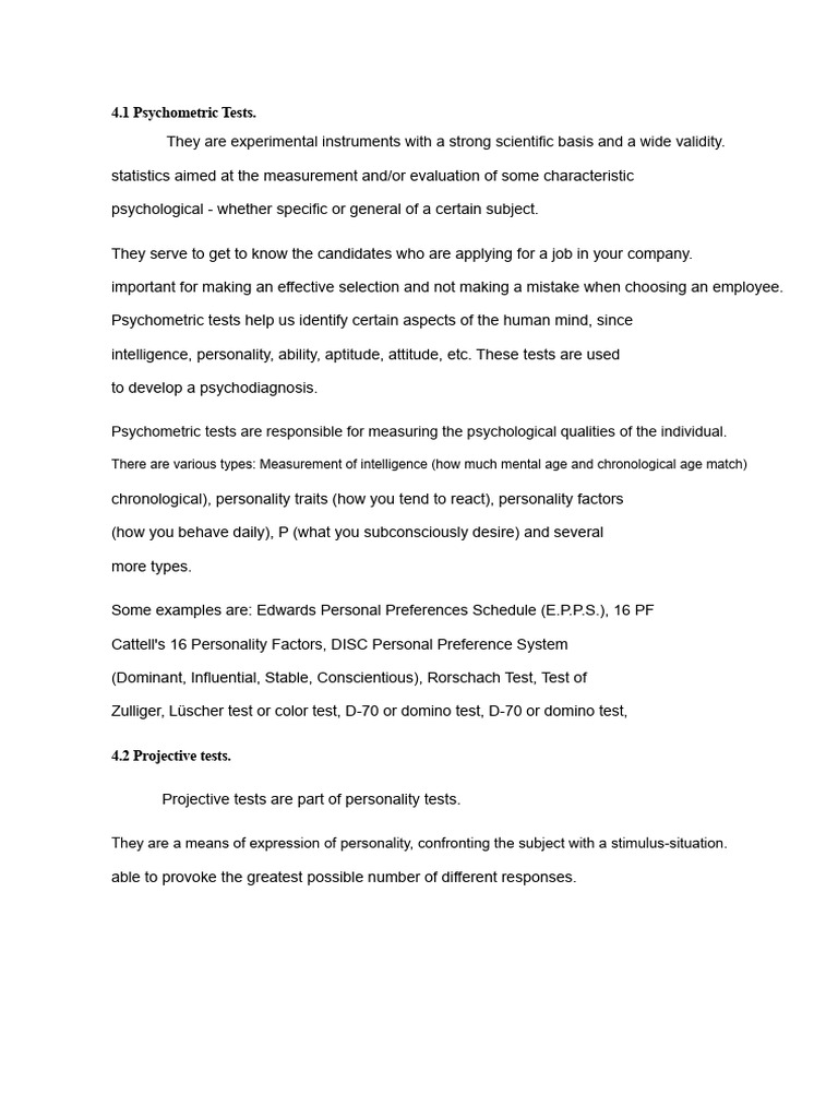 Psychometric tests | PDF | Psychometrics | Psychology