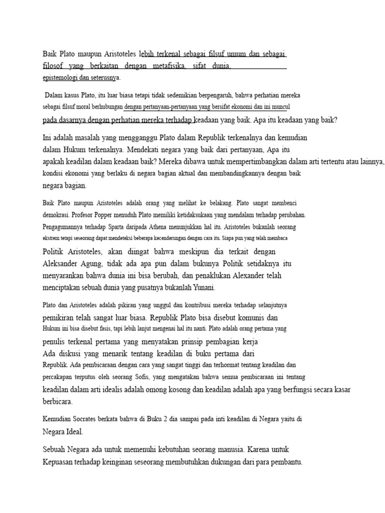 Filsafat Moral Plato dan Aristoteles | PDF