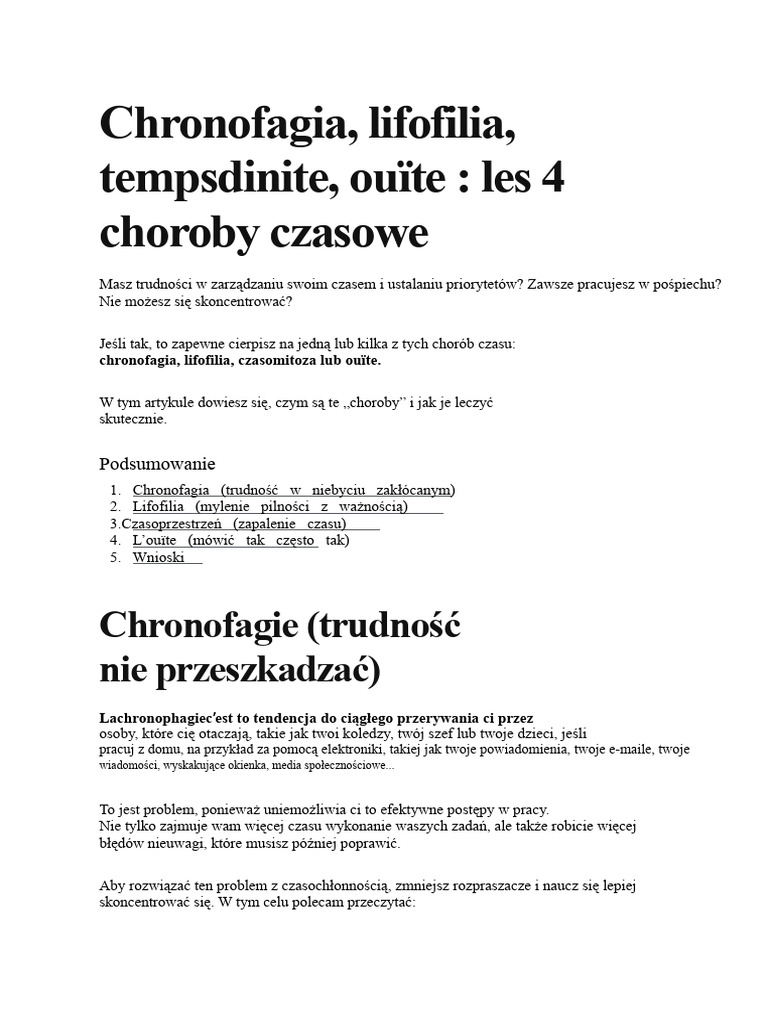 Cztery Choroby Czasu | PDF