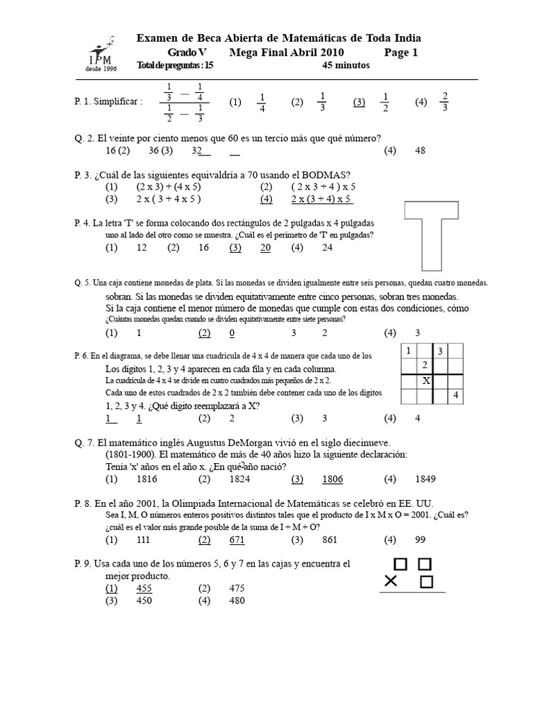 IPM Mega Final 5 de 2010 | PDF
