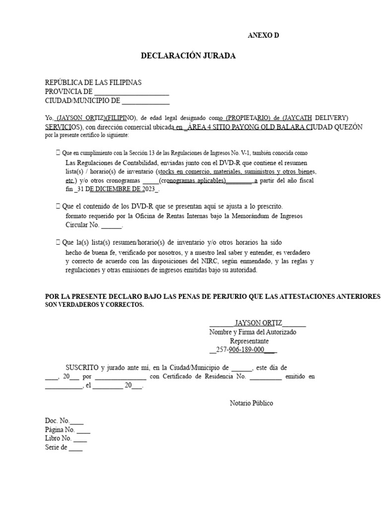 RMC No 8-2023 Anexo D | PDF