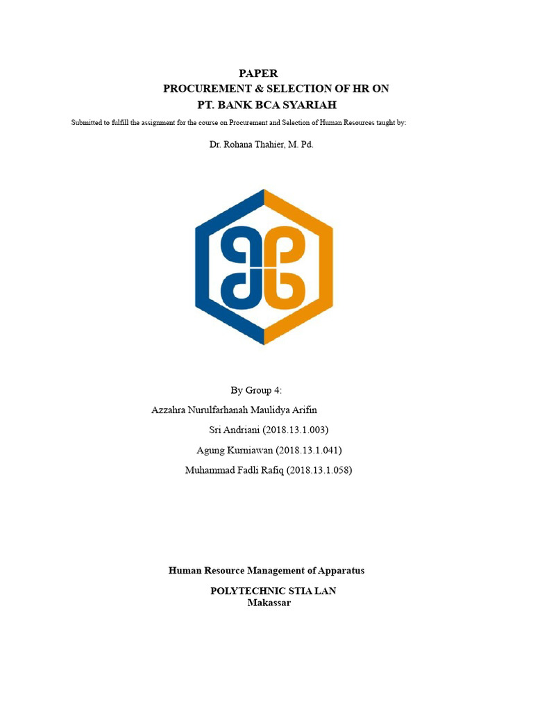 Task 1 - Group 4 Paper On Procurement & Selection | PDF | Recruitment ...