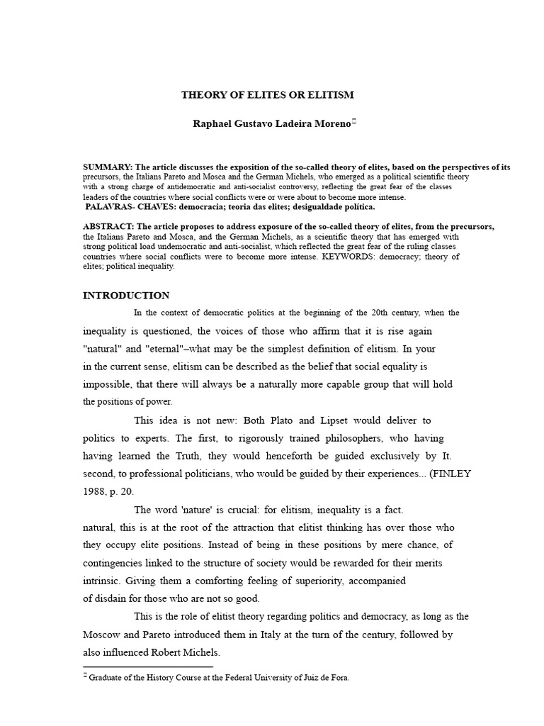 Understanding Elite Theory and Elitism | PDF | Niccolò Machiavelli ...