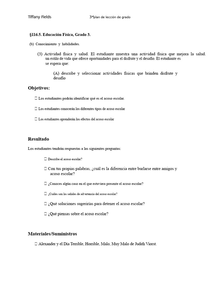 Lección 2 Acoso Escolar | PDF