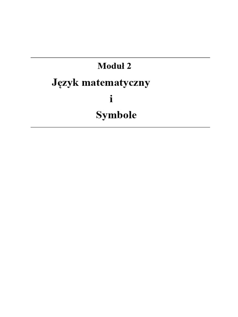 Moduł-2-Język I Symbole Matematyczne | PDF
