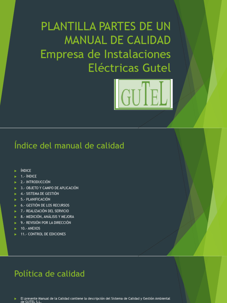 Manual de Calidad Gutel S.L. | PDF | Calidad (comercial) | Sistema de ...
