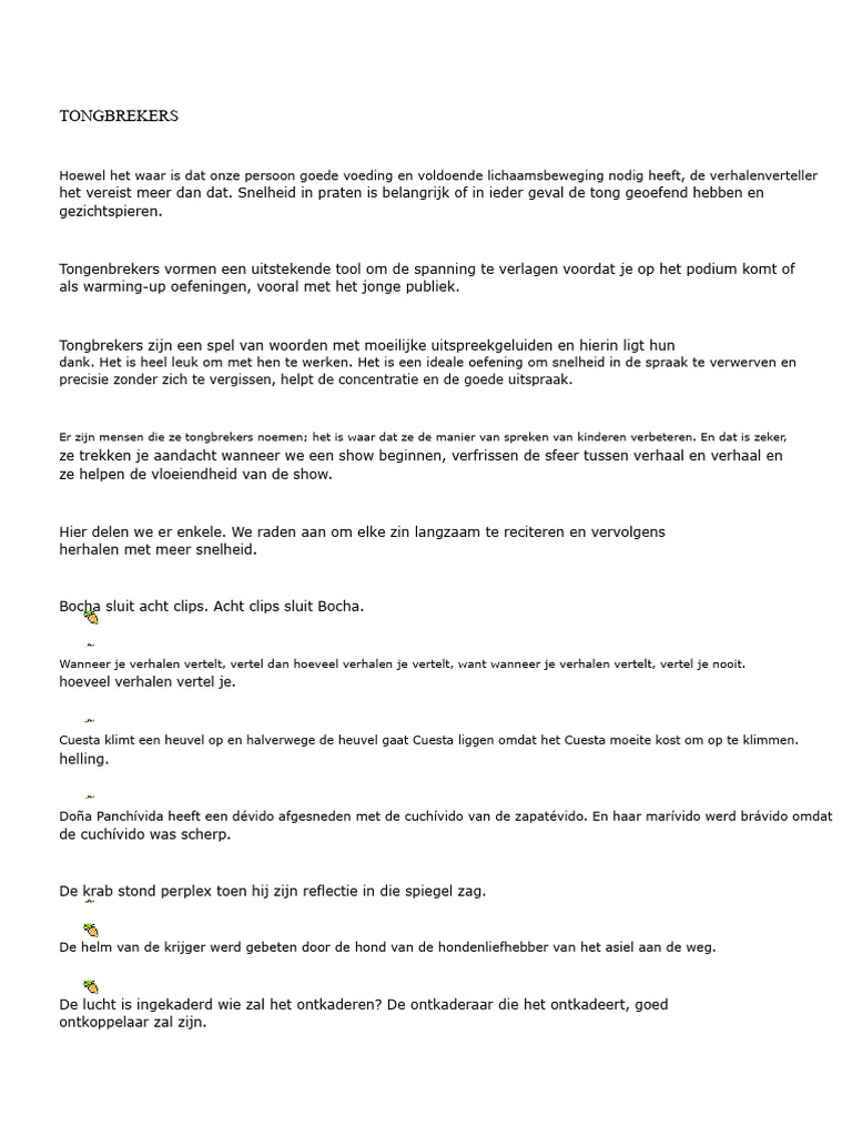 Tongenbrekers Om de Tong Te Oefenen | PDF