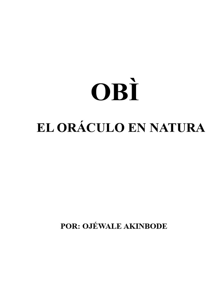 Tipos y usos del Obì en la cultura Yorùbá | PDF
