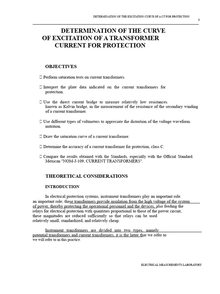 CT Excitation Curve for Protection Analysis | PDF | Transformer ...