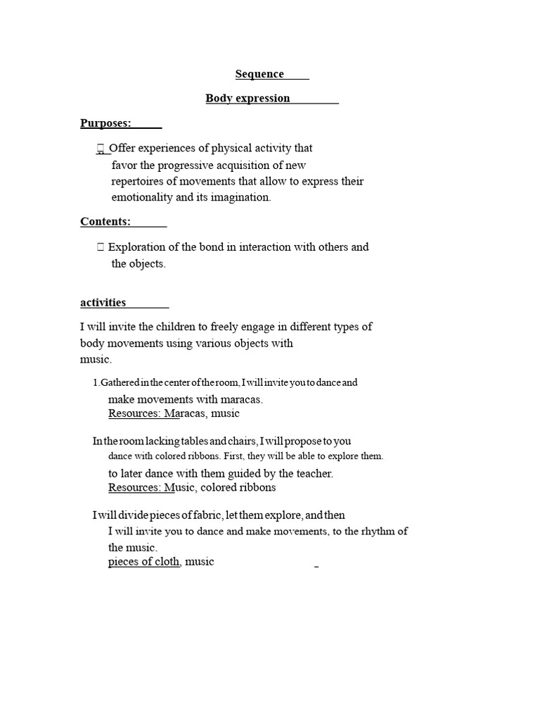 Body Expression Sequence 1 | PDF