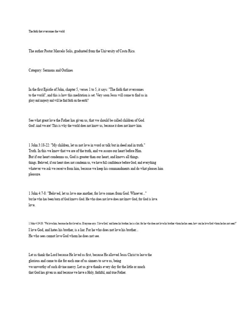 Faith That Conquers the World | PDF | Faith | Jesus