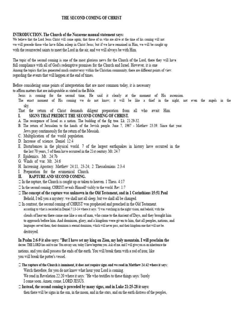 Understanding the Second Coming of Christ | PDF | Second Coming | Rapture