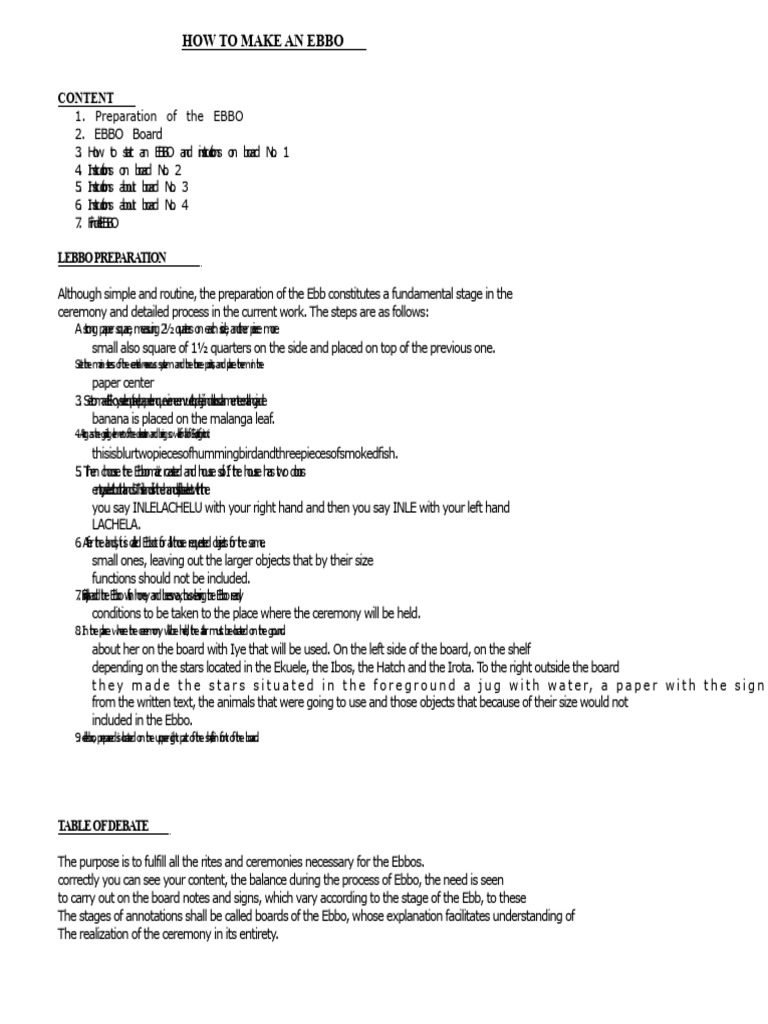 How to Prepare an EBBO Ceremony | PDF