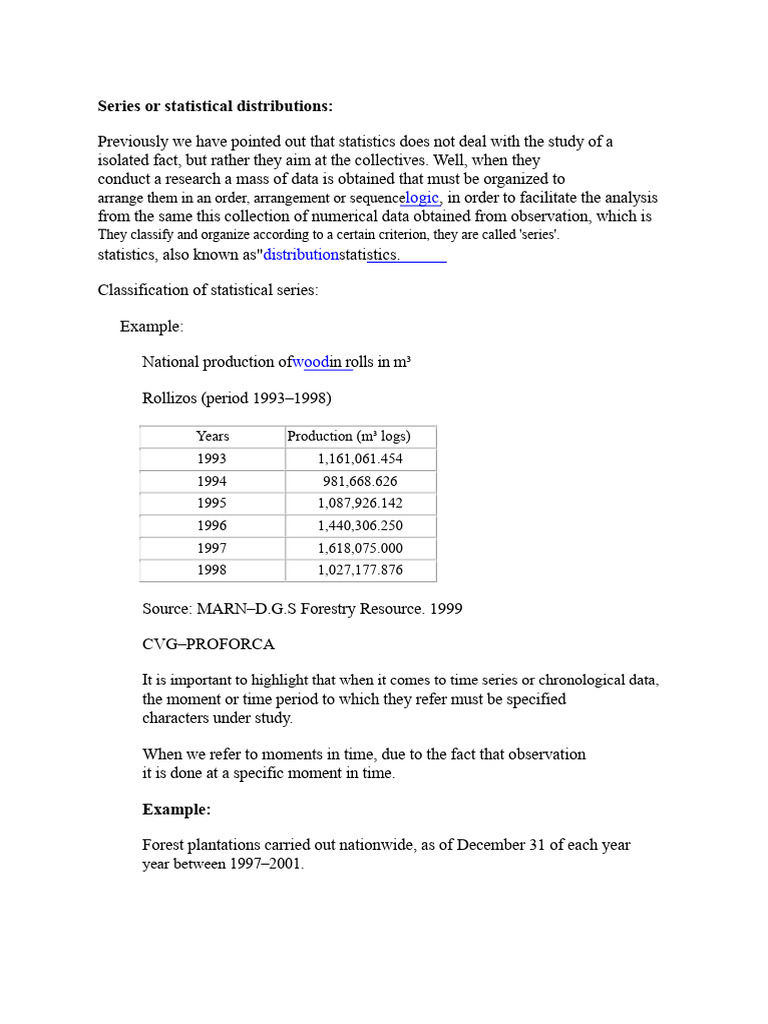 Statistical Series or Distributions | PDF | Statistics | Time Series