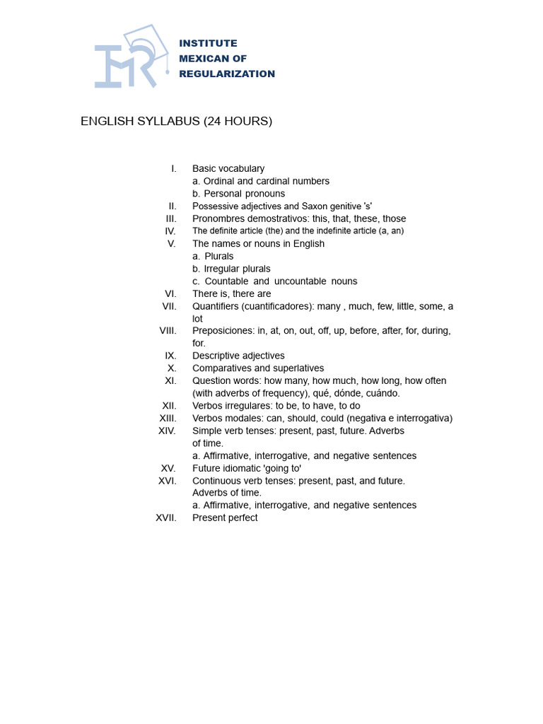 Open Prep English Syllabus | PDF