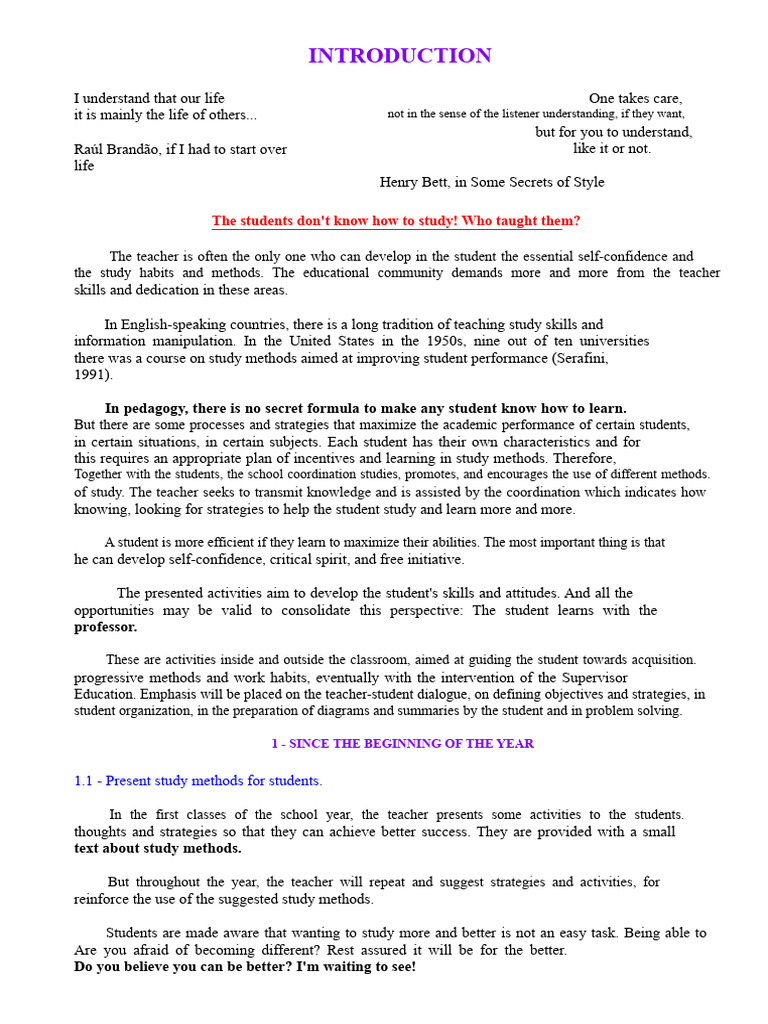 Effective Study Methods for Teachers | PDF | Motivational | Motivation